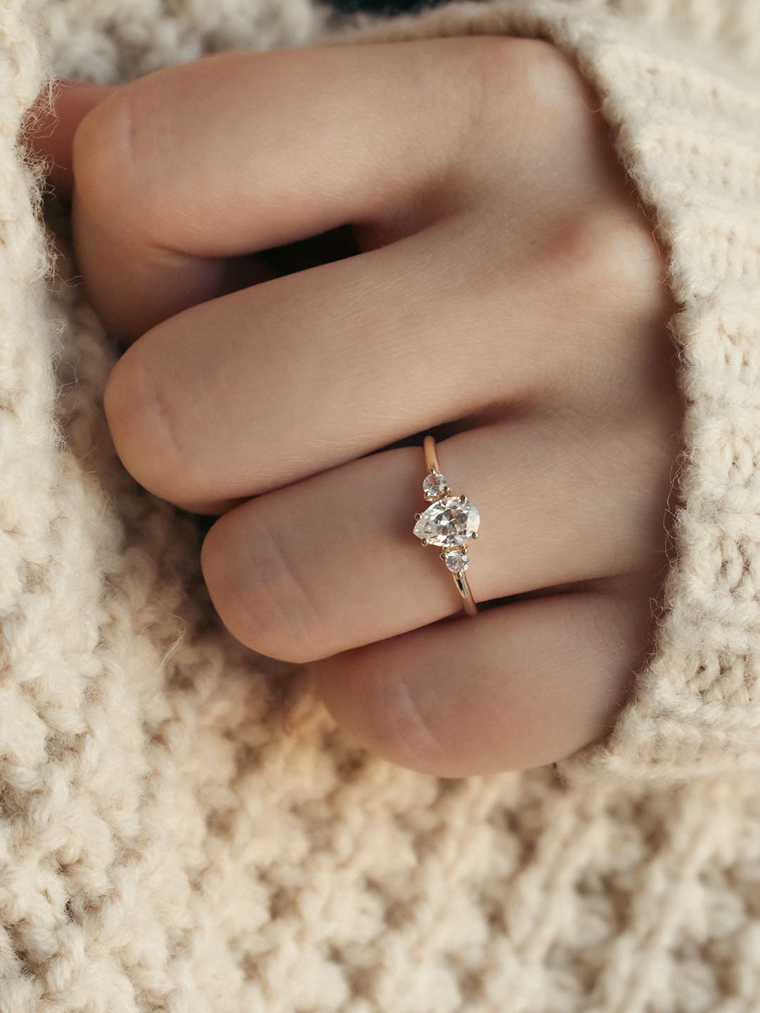 Simple Gold Diamond Engagement Rings